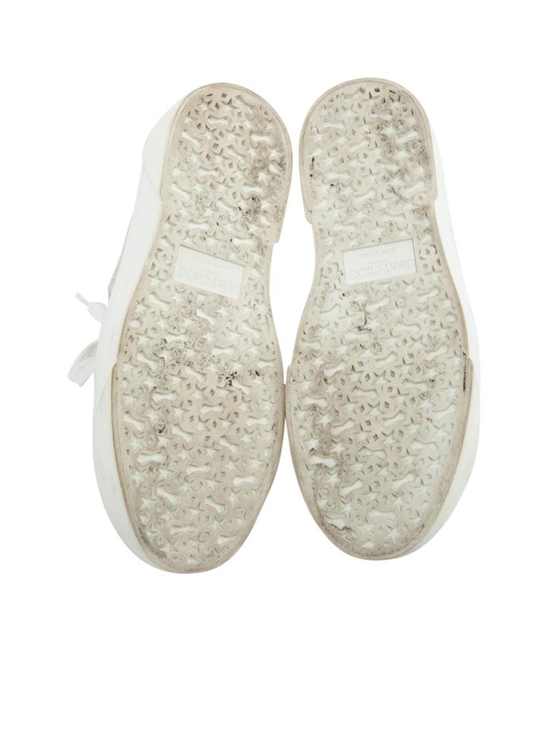 Jimmy Choo Women's White Choo V.B.C Lace Up Trainers For Sale at 1stDibs