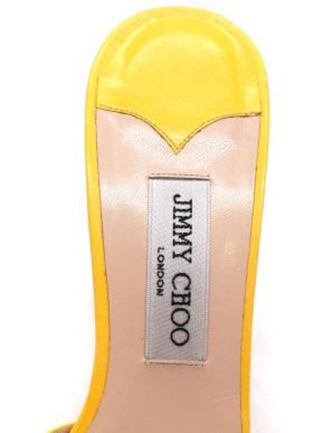 Jimmy Choo Yellow Leather Mule Heeled Sandals For Sale at 1stDibs