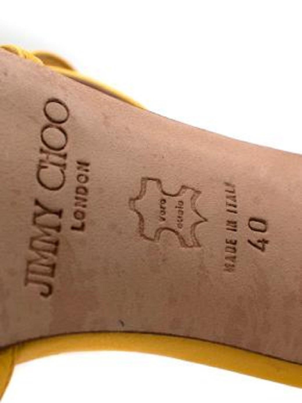Jimmy Choo Yellow Leather Mule Heeled Sandals For Sale at 1stDibs