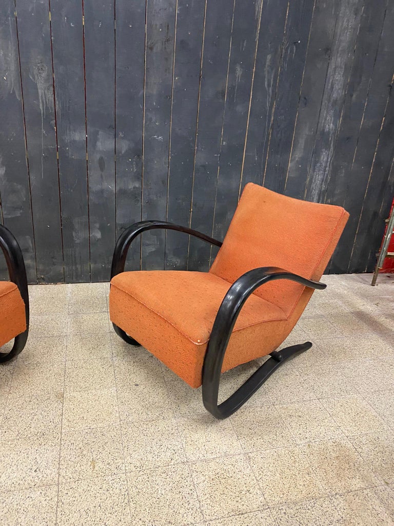 Jindrich Halabala H-269 Armchairs For Sale at 1stDibs