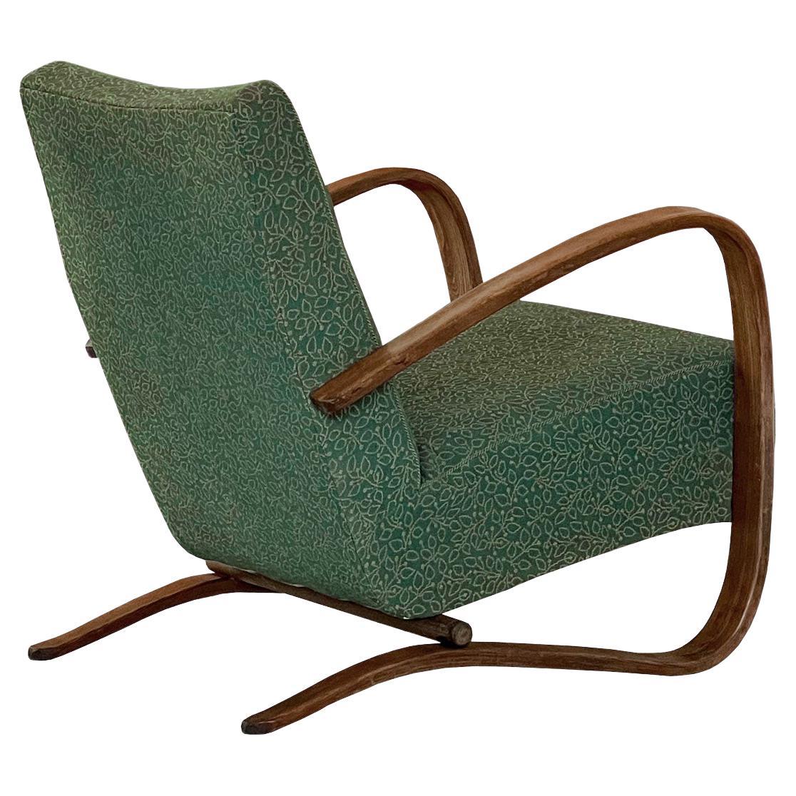 Jindrich Halabala Lounge Chairs in White Bouclé For Sale at 1stDibs