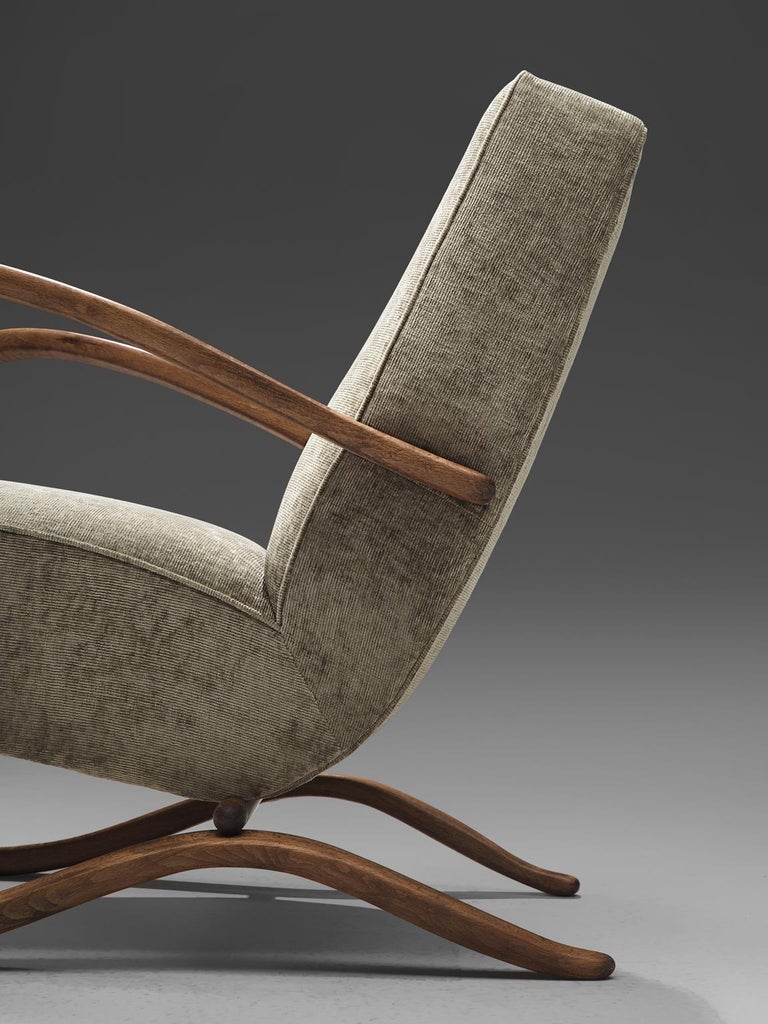 Jindrich Halabala Reupholstered Lounge Chairs For Sale at 1stDibs