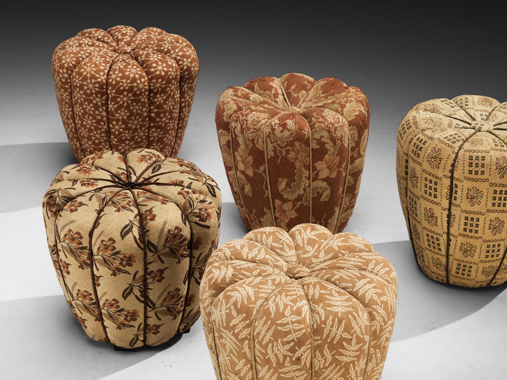 Jindrich Halabala Stools in Decorative Patterned Upholstery For Sale at ...
