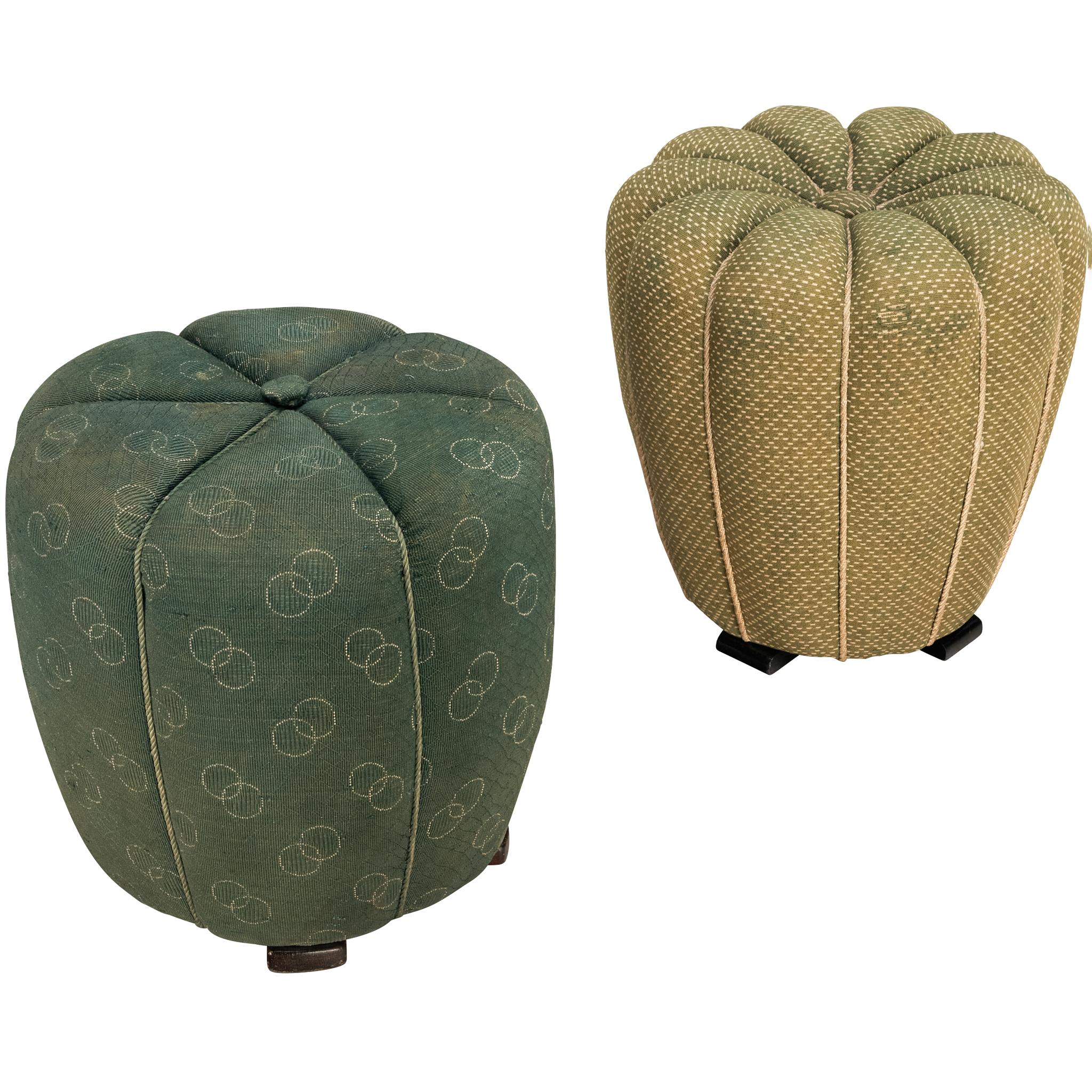 Jindrich Halabala Stools in Decorative Upholstery For Sale at 1stDibs