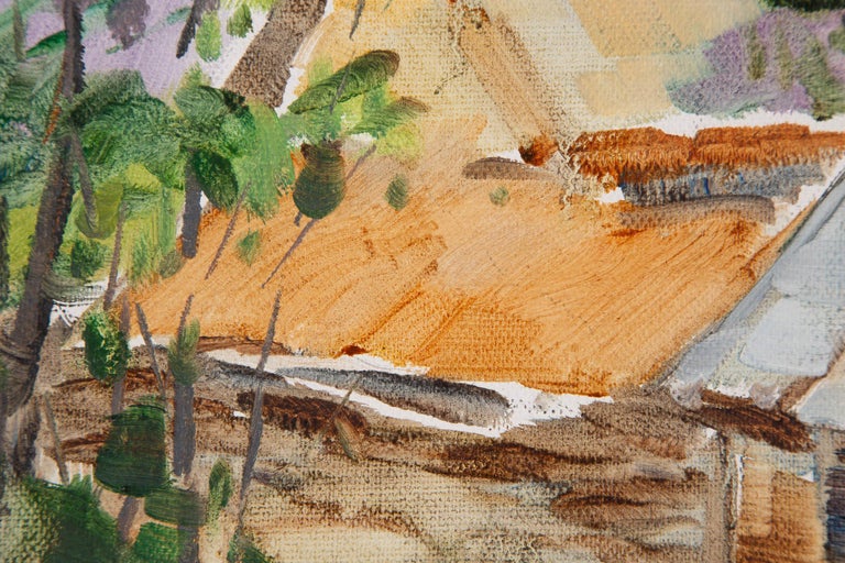 Jingjing Wang - Jingjing Wang Impressionist Original Oil On Canvas The Tree In Front Of Doorway ...