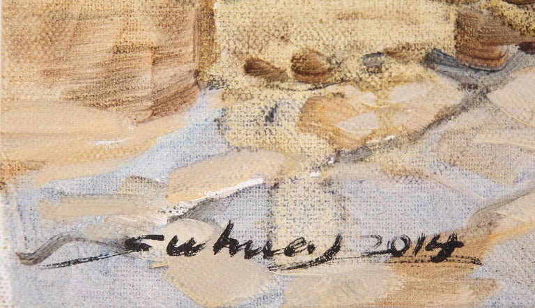 Jingjing Wang - Jingjing Wang Impressionist Original Oil On Canvas The Tree In Front Of Doorway ...