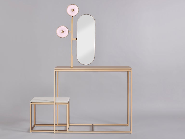 'Jinshi Pink Jade' Luminous Console with Pink Jade Top For Sale at 1stDibs