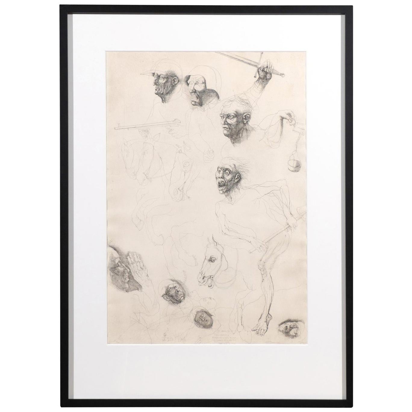 Figure Study Lithograph by William S. Schwartz For Sale at 1stDibs