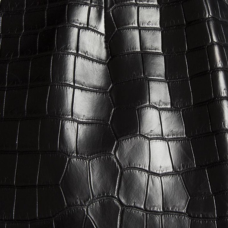 JITROIS black CROCODILE leather Belted Trench Coat at 1stDibs ...