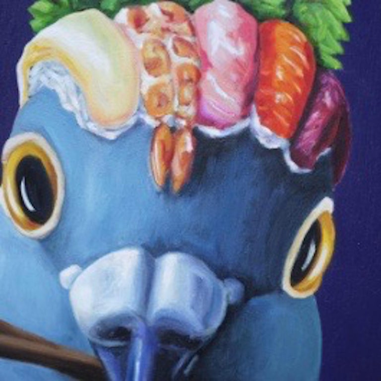 JJ Galloway - Sushi and Sashimi Pigeon - original artwork figurative ...