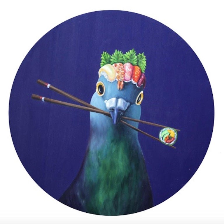 JJ Galloway - Sushi and Sashimi Pigeon - original artwork figurative ...