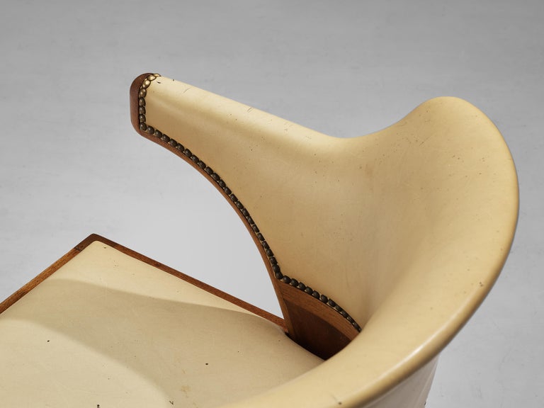 J.J.P. Oud for C.H. Eckhart Armchair in Leather and Mahogany For Sale at 1stDibs