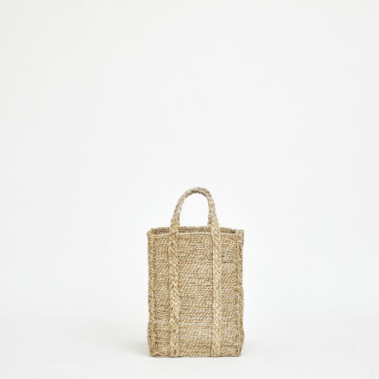 J'Jute Handmade Jute Rectangular Basket Medium, Natural For Sale at 1stDibs