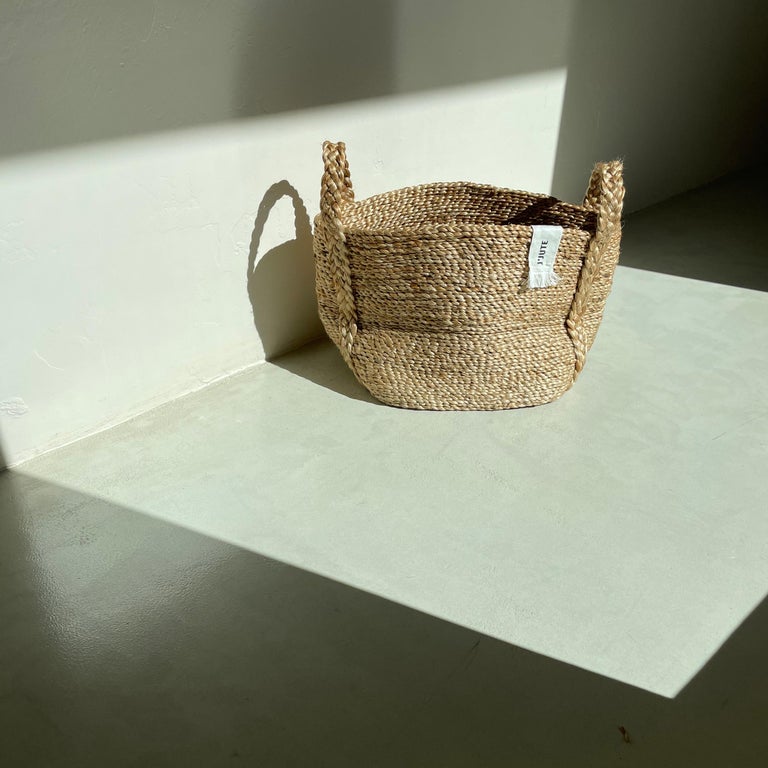 Handmade Jute Basket Small, Natural by J'Jute For Sale at 1stDibs