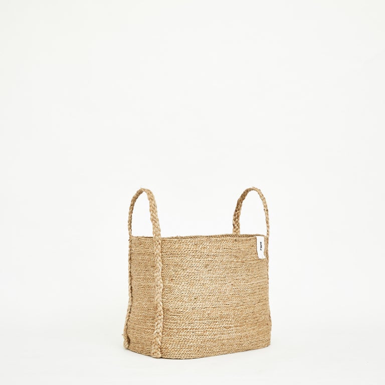 J'Jute Handmade Jute Basket Large, Natural For Sale at 1stDibs