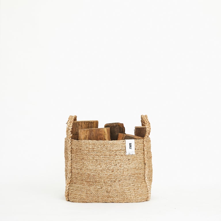 J'Jute Handmade Jute Basket Medium, Natural For Sale at 1stDibs