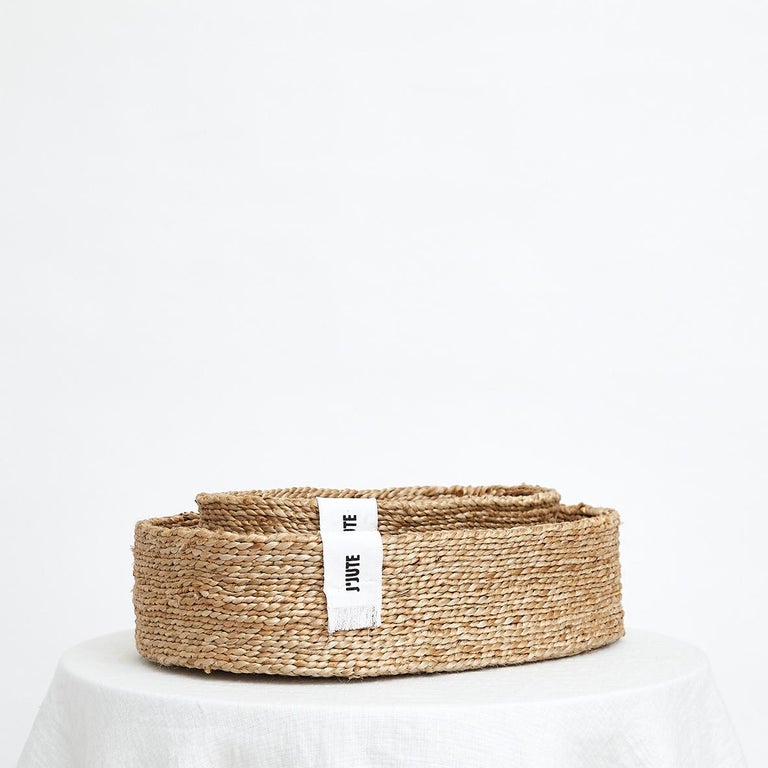 J'Jute Handmade Jute Tray Baskets, Natural For Sale at 1stDibs