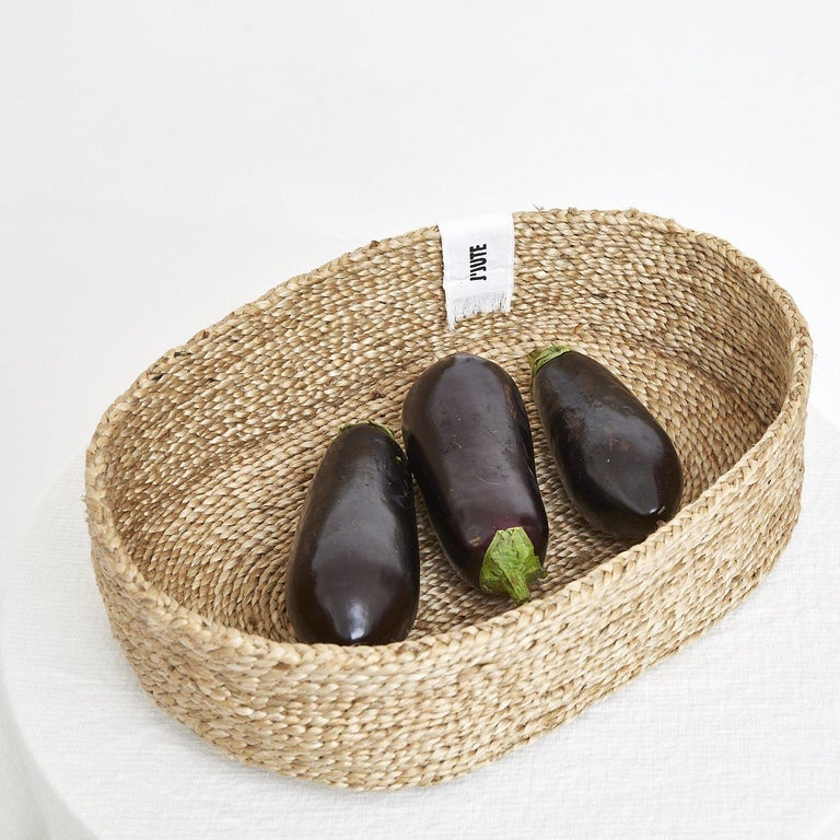 J'Jute Handmade Jute Tray Baskets, Natural For Sale at 1stDibs