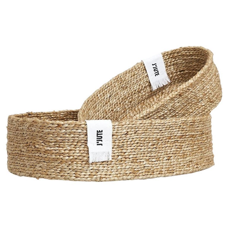J'Jute Handmade Jute Tray Baskets, Natural For Sale at 1stDibs