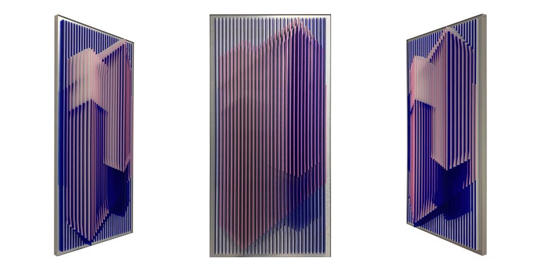 J.Margulis - Juxtapose Pink, Mixed Media Wall Sculpture For Sale at 1stDibs