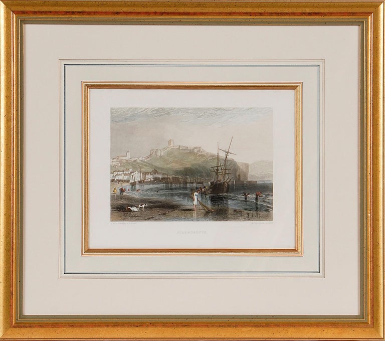 A View of Scarborough, England: A Framed 19th C. Engraving After J. M ...