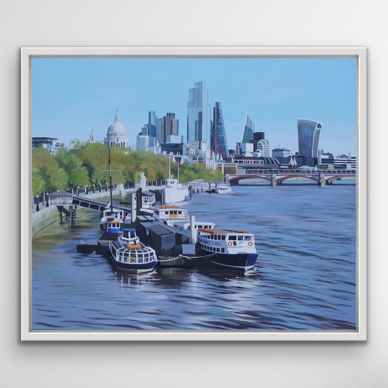Jo Quigley - The City from Waterloo Bridge, Realist Style Cityscape ...