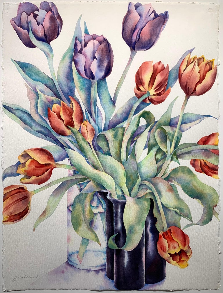 Jo Spiller - Floral Still Life with Tulips For Sale at 1stDibs