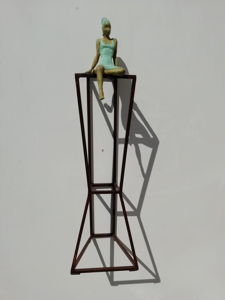 Joan Artigas Planas - "Desire" contemporary bronze table mural sculpture figurative girl freedom ...