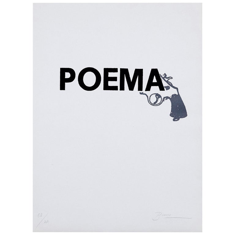Joan Brossa Lithograph Visual Poem on Guarro Paper Hand Signed, 1980 ...