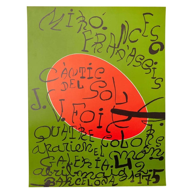 Joan Miró Abstract Expresionism Exhibition Poster, 1975 For Sale at 1stDibs