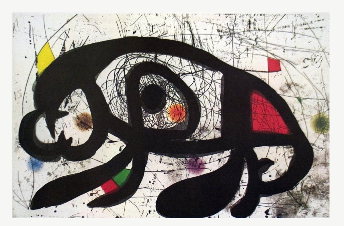 1979 After Joan Miro 'At Pace Columbus (horizontal)' Surrealism ...