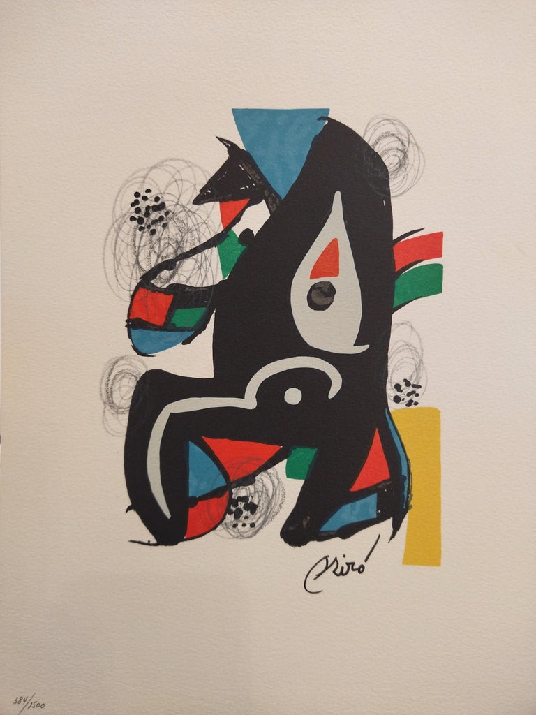 Joan Miró - 9 La melodie acide. original lithograph painting. For Sale ...
