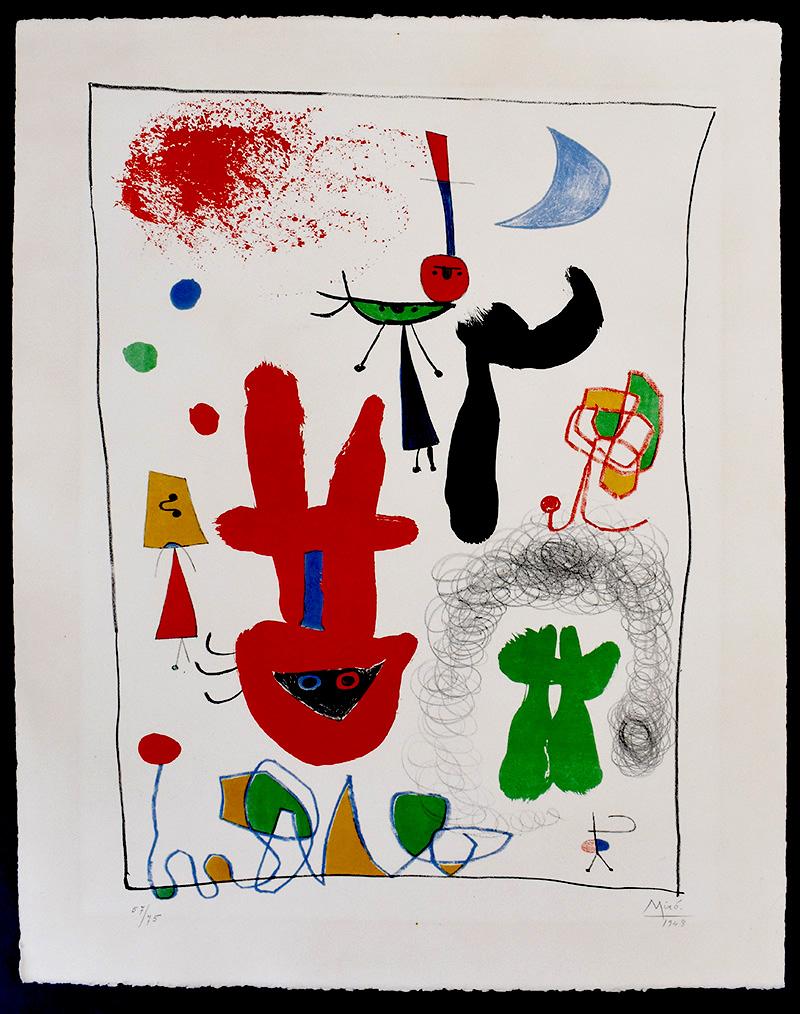 Joan Miró - Acrobatsb in the Night Garden - Joan Miro Early Surrealism ...