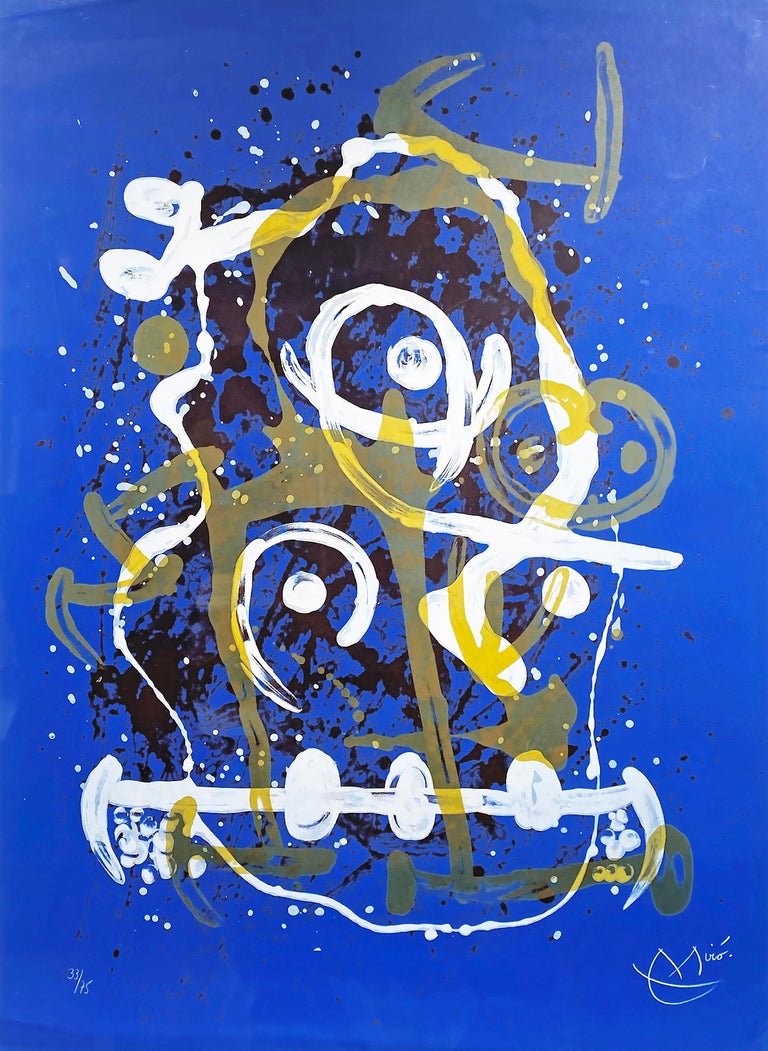 Joan Miró - Chevauchee (bleu brun) For Sale at 1stDibs