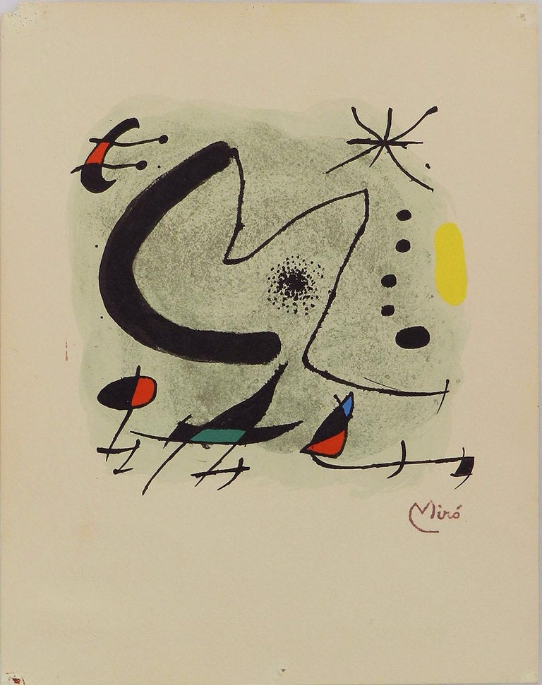 Joan Miró - Joan Miro Abstract M for Bolaffiarte Limited Edition ...