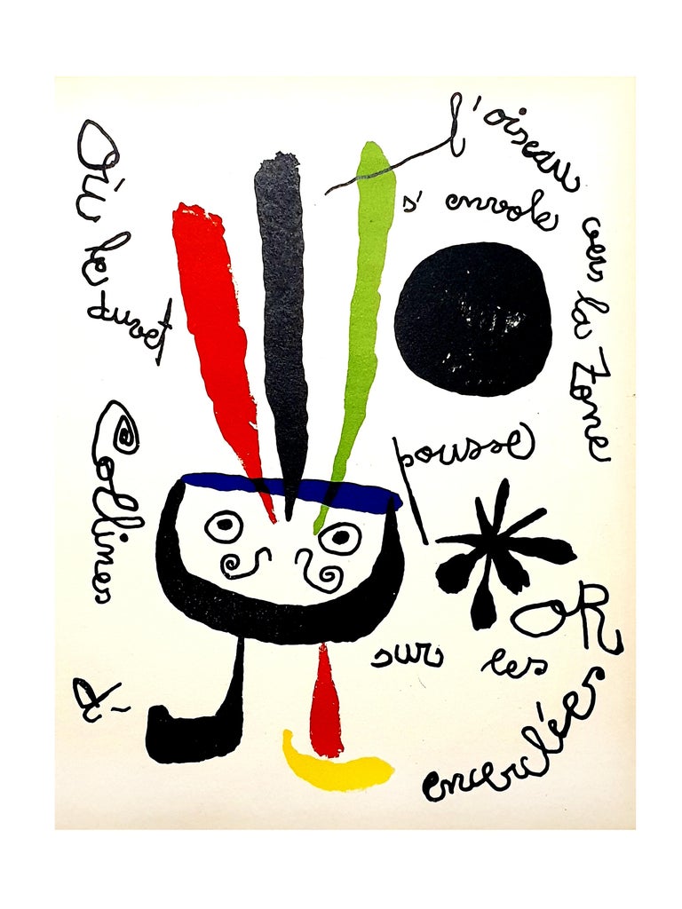 Joan Miró - Joan Miro - Bird - Colorful Lithograph from XXeme Siecle ...