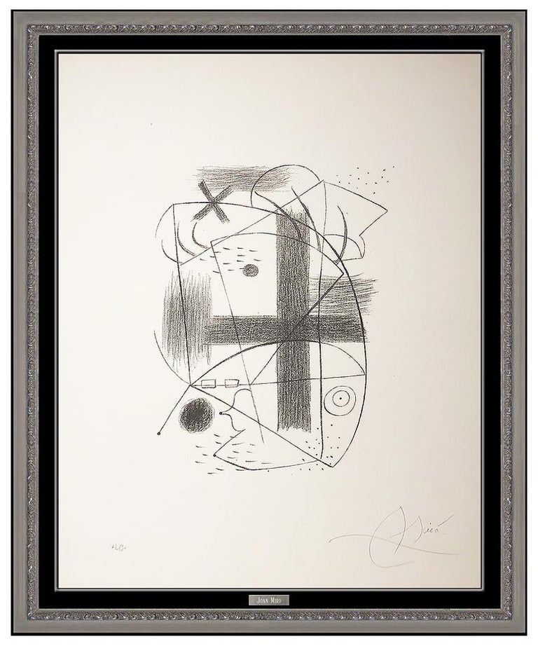 Joan Miró - Joan Miro Hand Signed Lithograph II Modern Abstract Framed ...