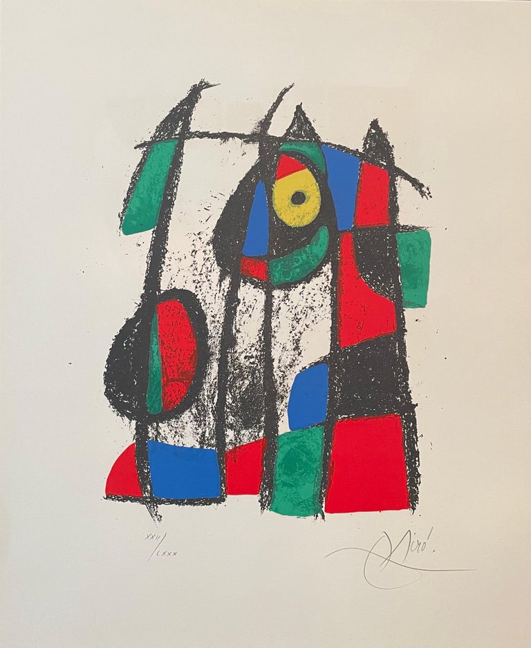 Joan Miró - Joan Miro, "Untitled", hand signed lithograph at 1stDibs