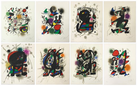 Joan Miró - Summer : Surrealist Figures with the Moon - Lithograph ...