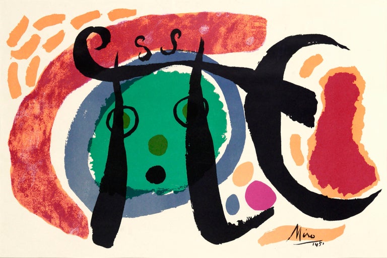 Joan Miró - Mid Century Joan Miro Abstracted Figurative Lithograph ...