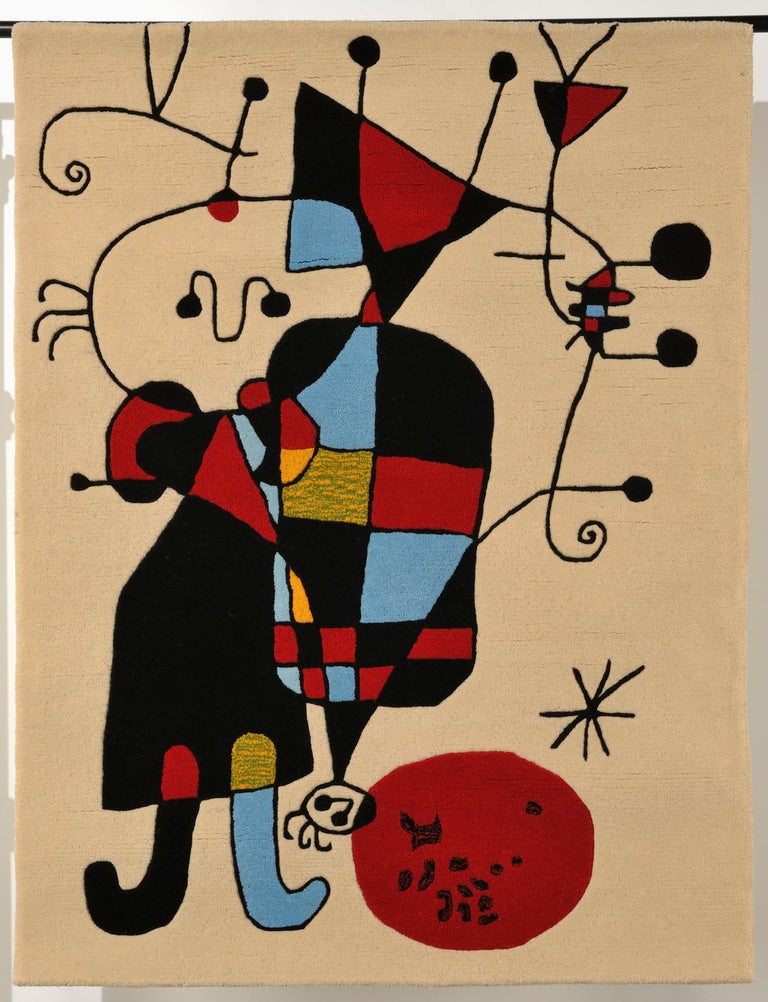 Personnages et Chien devant le Soleil, Joan Miró, 1949, Tapestry ...