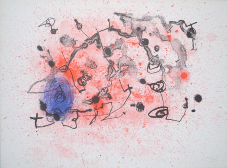 Joan Miró - Series II, Blue and Red - M291 For Sale at 1stDibs