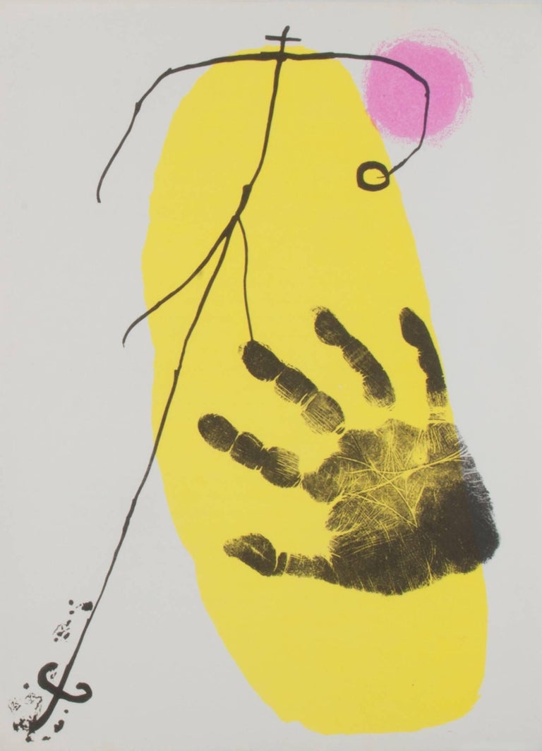 Joan Miró - untitled (Hand print with yellow) at 1stDibs
