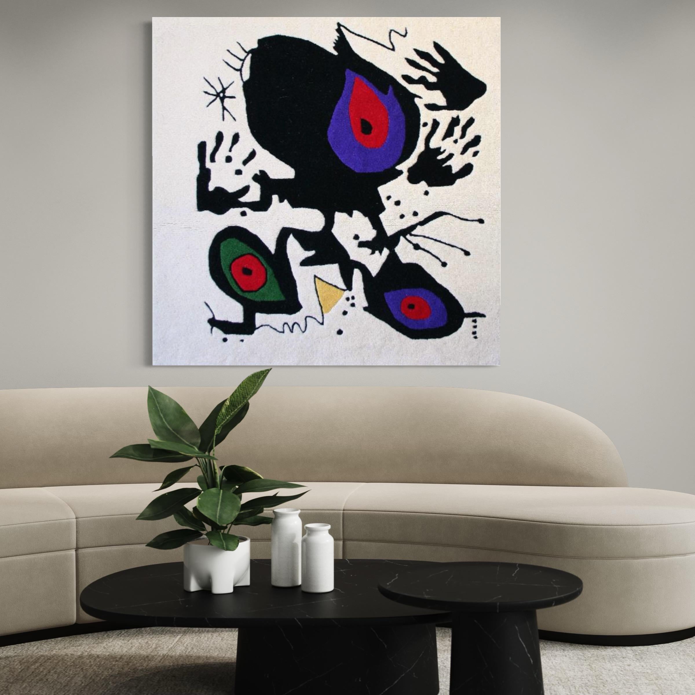 Joan Miró - Personnages et Chien devant le Soleil, Joan Miró, 1949 ...