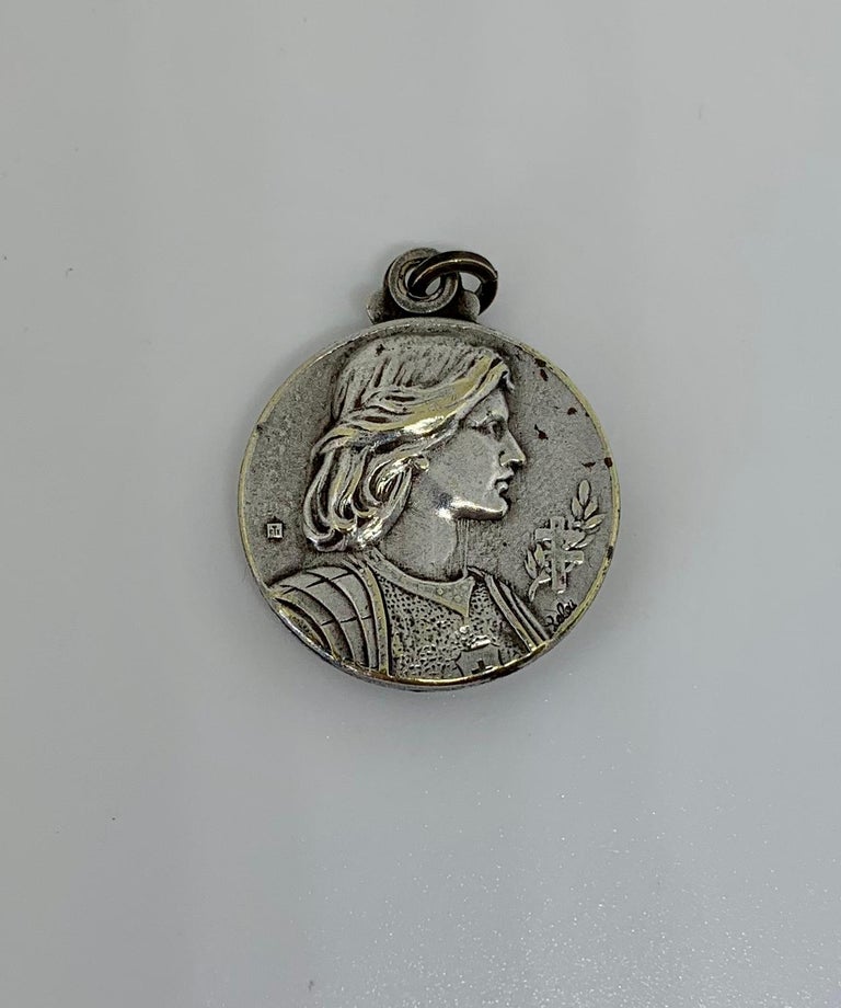 Joan of Arc Locket Rare French Art Nouveau Jeanne D'arc Silver Pendant ...
