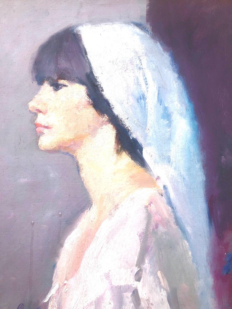 Joan Palet - Female figure woman oil on canvas painting portrait For ...