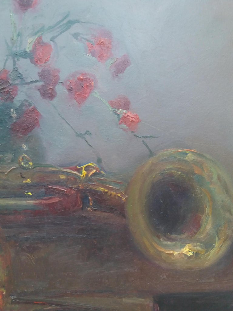 Joan Sola Puig - trumpets and carnations original impressionist acrylic ...
