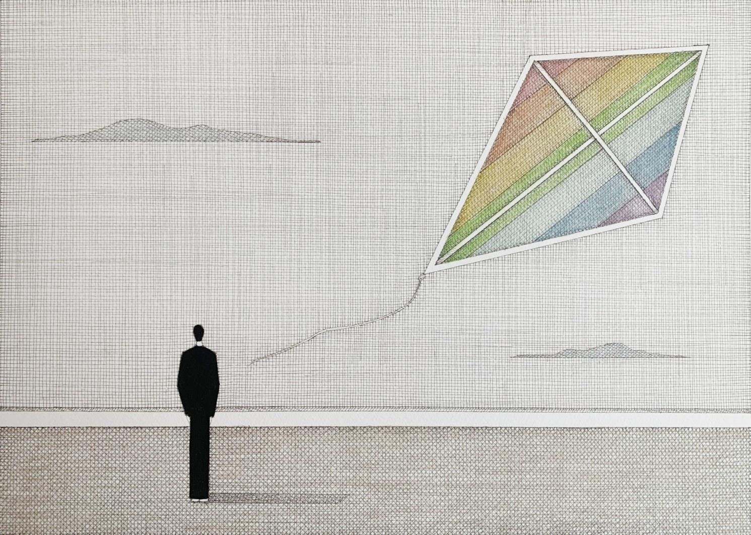 Joanna Wiszniewska-Domanska - Paisaje con una cometa - Grabado ...