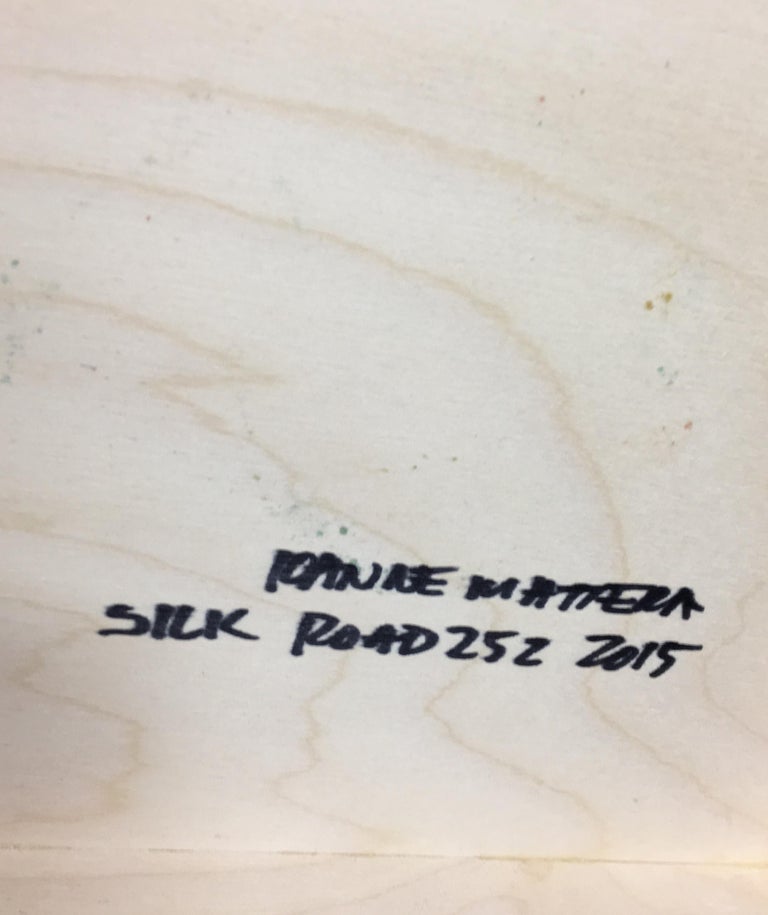 Joanne Mattera - Silk Road 252, Square Wax Colour Field Painting, Green ...