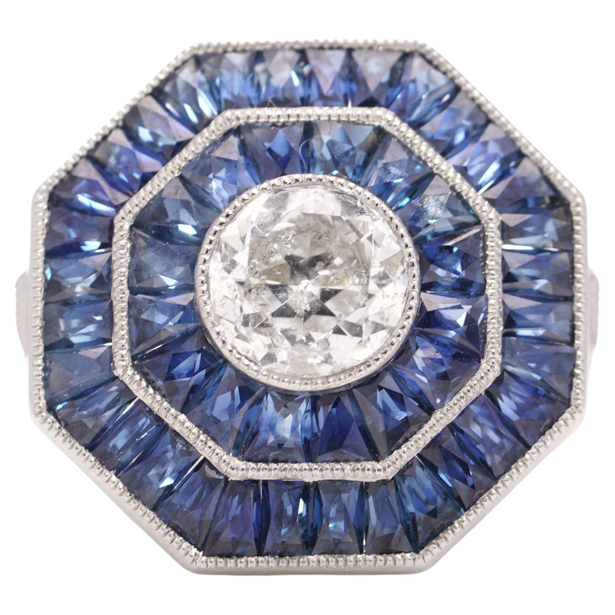 JoAq 850 Platinum Art Deco-inspired octagon shaped - diamond and ...